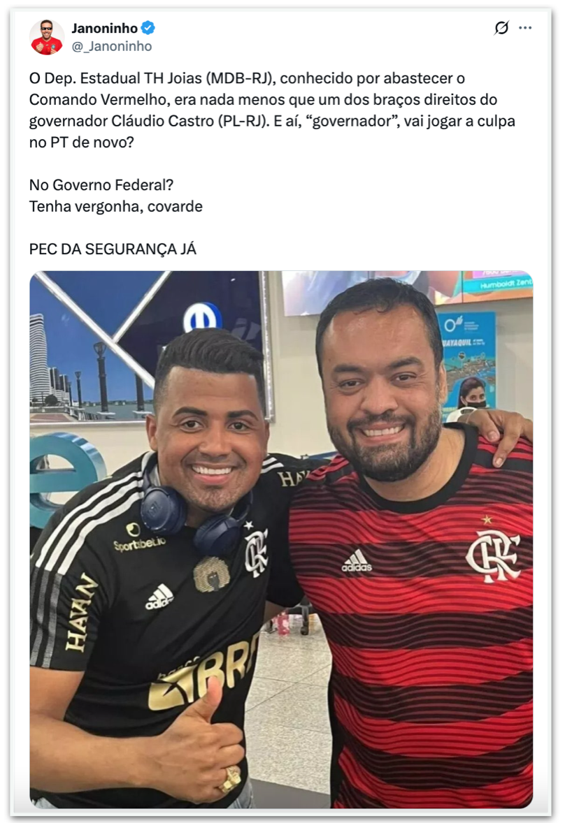 Fotos de Cláudio Castro com ex-deputado ligado ao Comando Vermelho ...